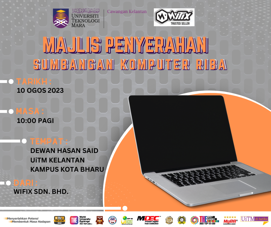 Majlis Penyerahan Sumbangan Komputer Riba oleh WIFIX Sdn. Bhd.